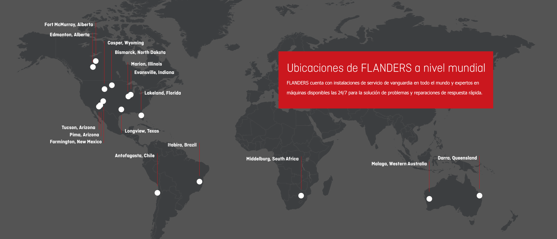 Ubicaciones de FLANDERS a nivel mundial FLANDERS cuenta con ins ...